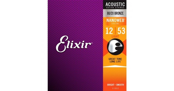 Elixir Nanoweb 黃銅 薄包覆 12-53 民謠吉他弦